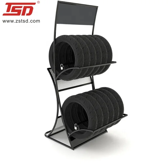 Store Pos Red Metal Single Tire Car Display Rack Automobile Tyres ...