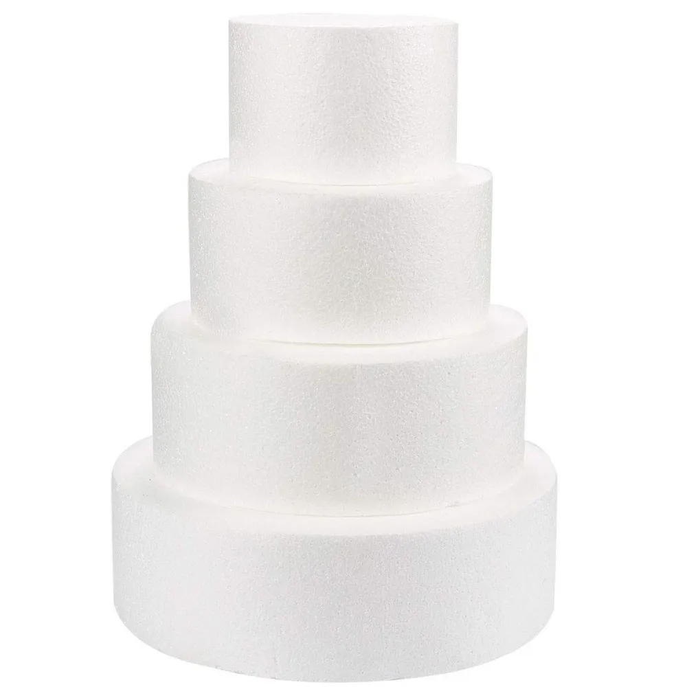 Round Cake Dummy 4 Pack Foam Dummy Cakes Circle Cake For Wedding ...