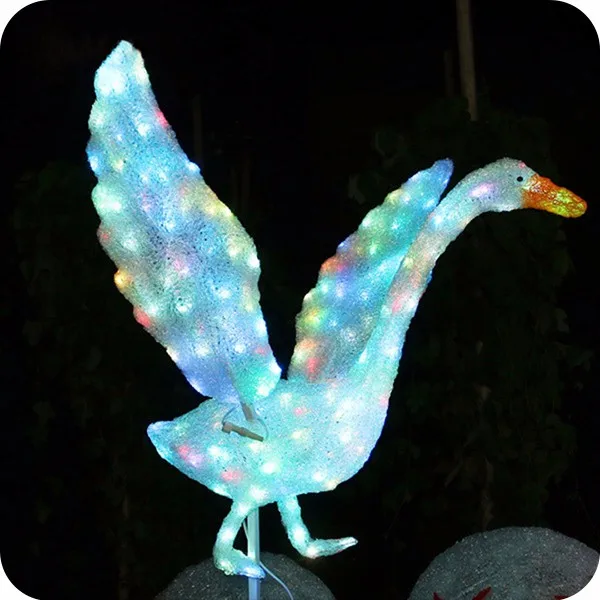 Acrylic Rgb Decorative Christmas Lighted Swan For Outdoor Decoration ...
