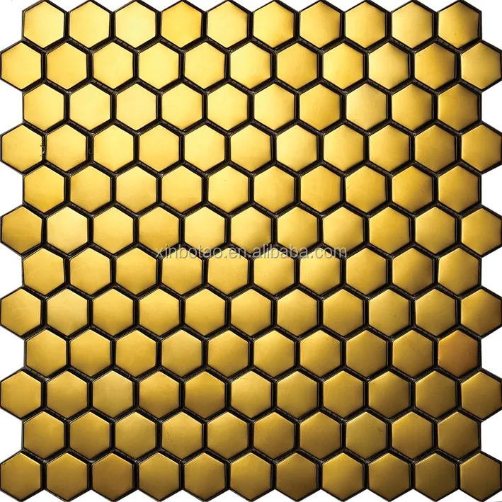 hexagon gold ceramic tiles mosaic| Alibaba.com