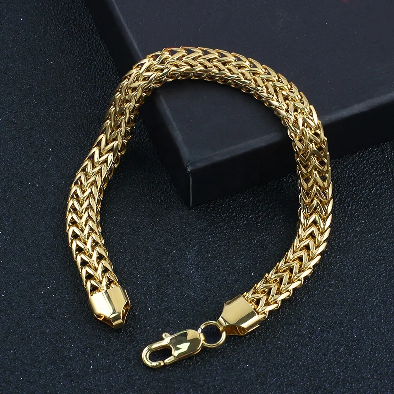 Wholesale Simple Personalized Gold Chain Bracelet Stainless Steel Saudi ...