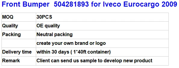 Iveco Eurocargo 2009 Truck Front Bumper 504281893