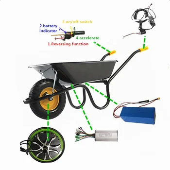 Newest 10'' 500w Electric Wheelbarrow Motor Kit With Tire And High ...