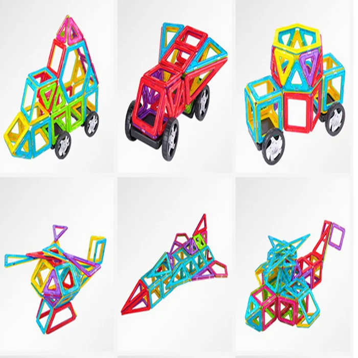 Plastic Connector Magnetic Toy Car,Kids Interlocking Building Block ...