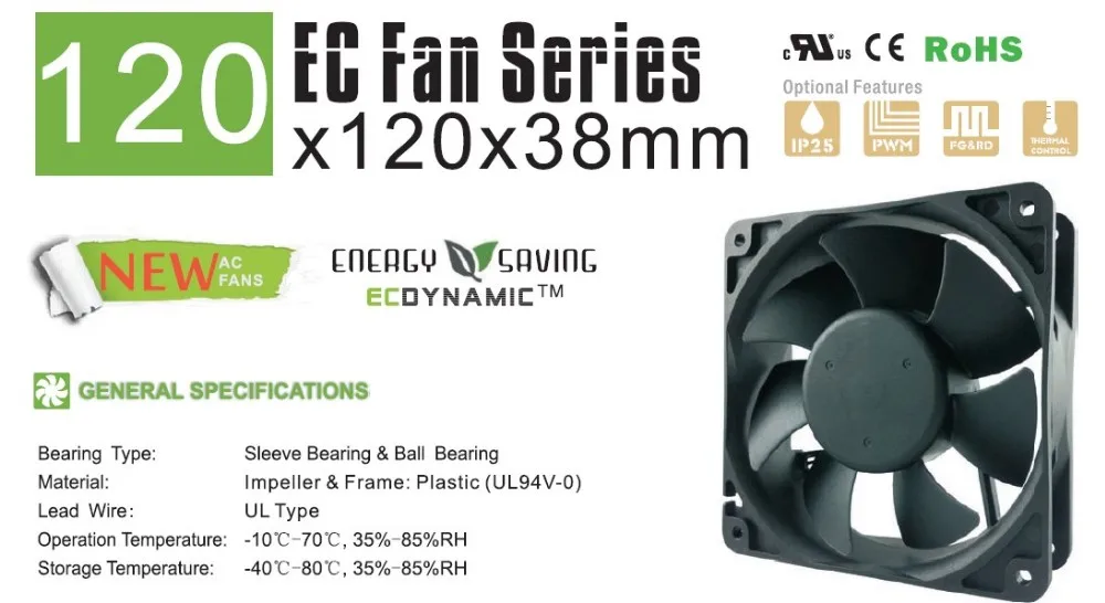 New Energy Saving 115v 230v Ac Axial Flow Fan 1238 Ac Fan With Ce Rohs ...