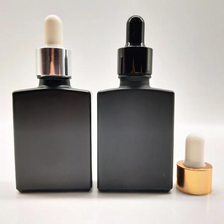 High Quality 15ml 30ml 60ml Rectangle Glass Dropper Bottle Black Square ...