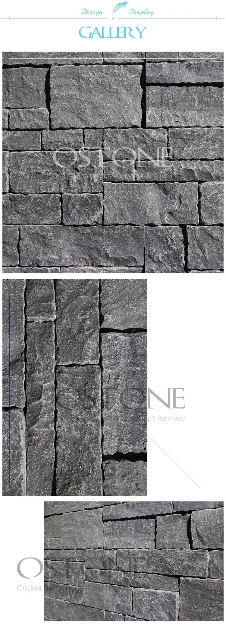 Modern Decorative Exterior Stone Black Limestone External House ...