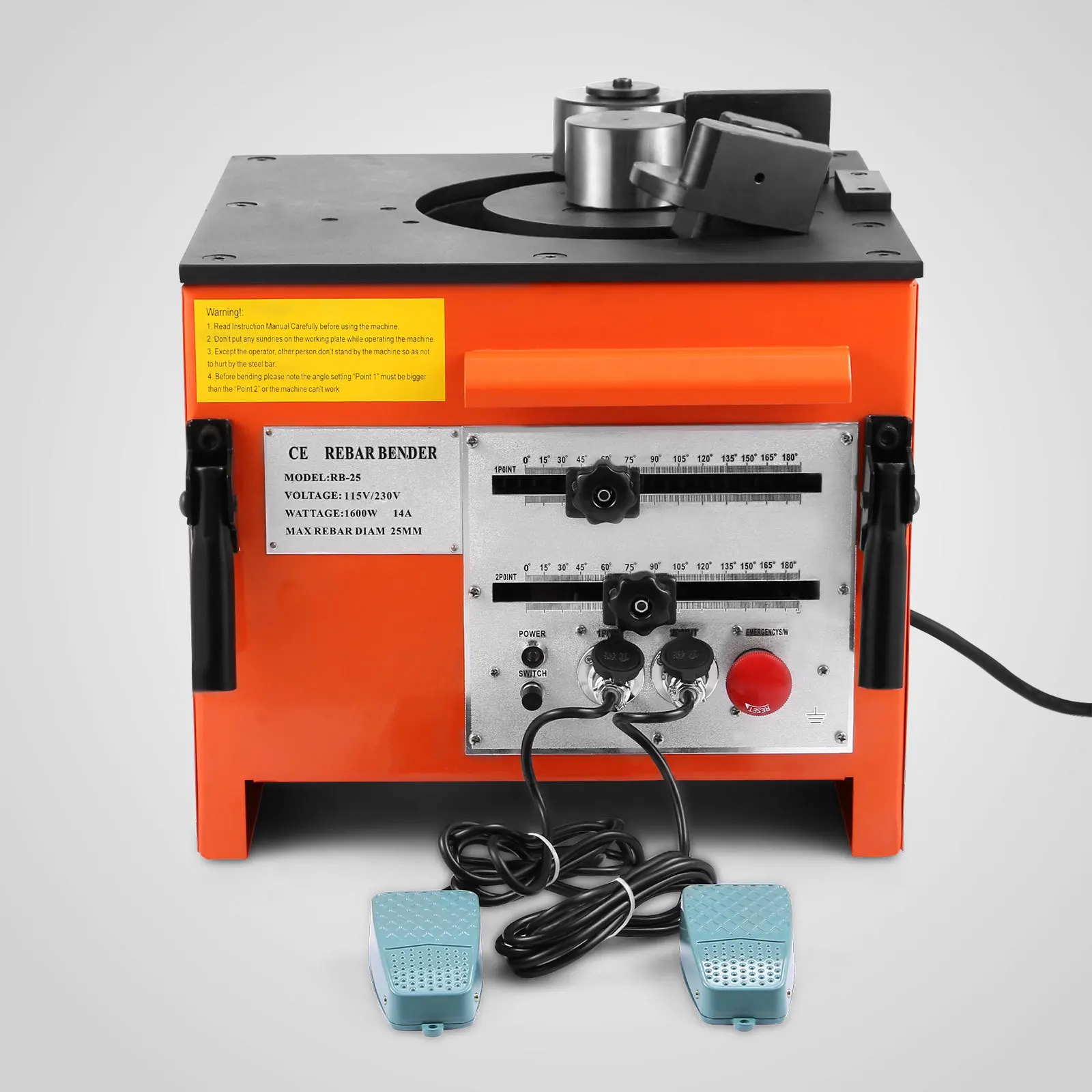 Auto Electric Rebar Bar Bender Foot Switch #8 Pedal 1"(25mm) Grade 60 ...