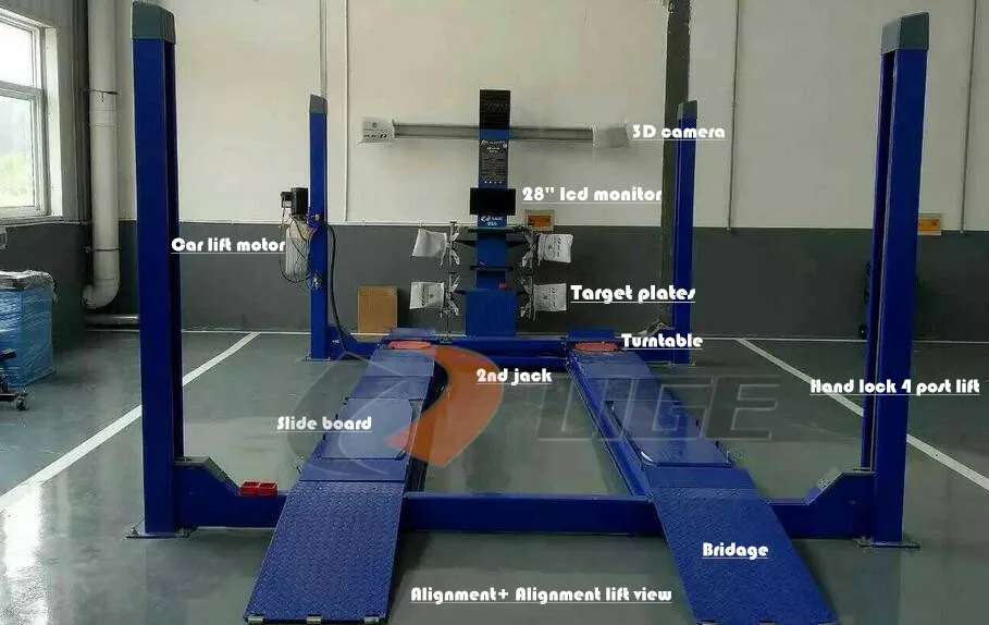 Car Service Center Four Column Lifter Car Lift 4 Post Hoist 4000kg Car ...