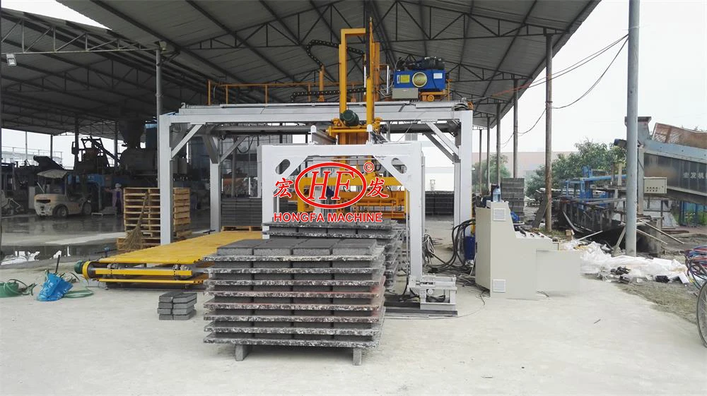 Guangxi Hongfa Concrete Brick Stacking Machine Automatic Palletizer Cement Block Making Machine ...