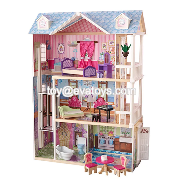 New Design 11 Pieces Of Furniture Pretend Play Wooden Luxury Toy House ...