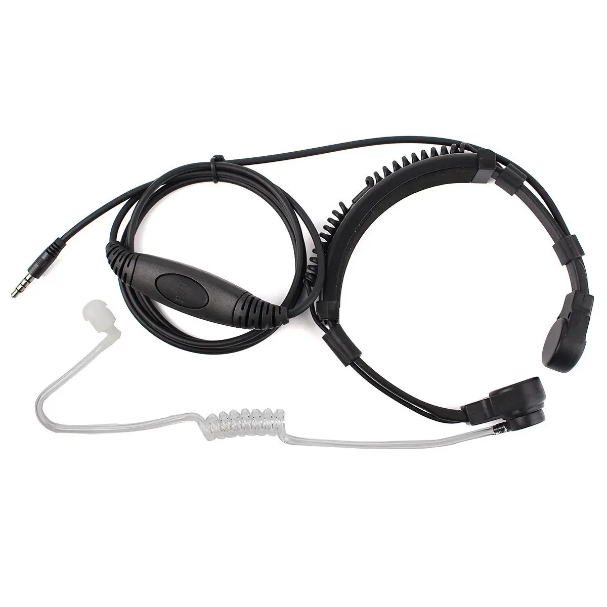 New Eal002 1pin 3.5mm Earpiece Air Tube Headset Throat Mic Ptt For ...