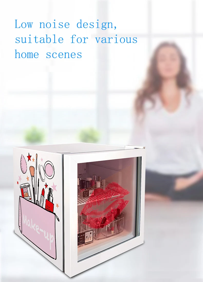 2020 All New Design Cosmetic Fridge Skincare Mini Refrigerator Glass ...