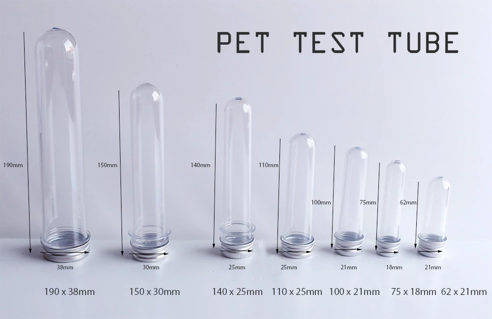 Yongli 140 X 25mm Eco- Friendly Pet Plastic And Aluminum Cap Clear Test ...