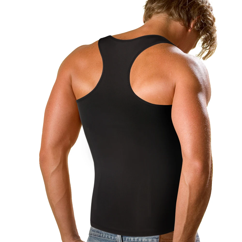 Men Belly Shaped Control Panel Compression Tank Top Undershirts ...