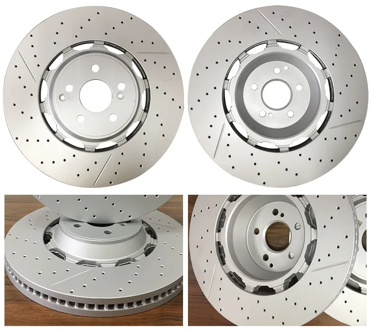 2224212612メルセデスw222c217amgフロントセット用ドリルフロントブレーキディスク2ディスクローターキット純正390*36mm ...