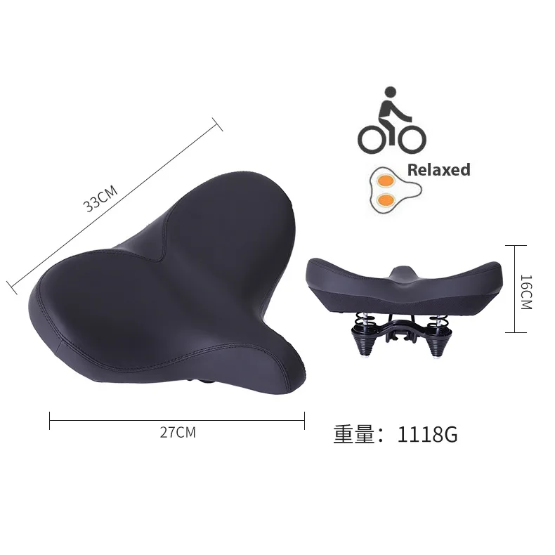 Wide Big Comfortable Bike Seat Bicycle Saddle Pu Leather Bicycle Bike ...