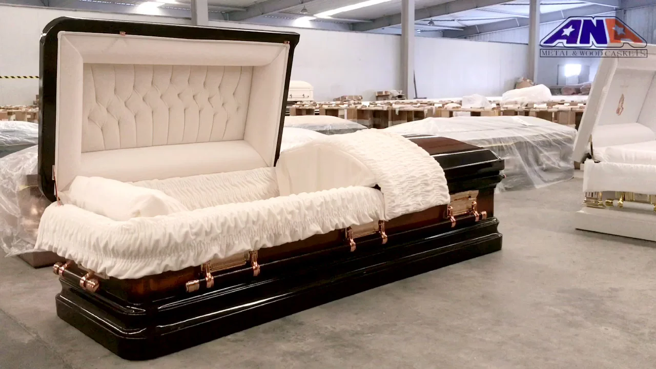 Ana Brushed Round Corner 18ga Steel Funeral Supplies Metal Coffin ...