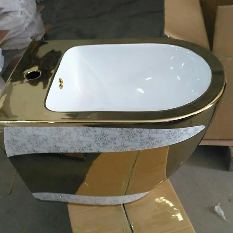 Gold Plated WC Luxury Bidet - Modern Ceramic Bathroom Set
