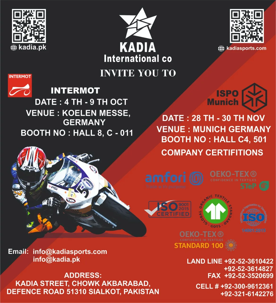 KADIA INTERNATIONAL COMPANY - Motorbike Racing Wears, Leather Fashion ...
