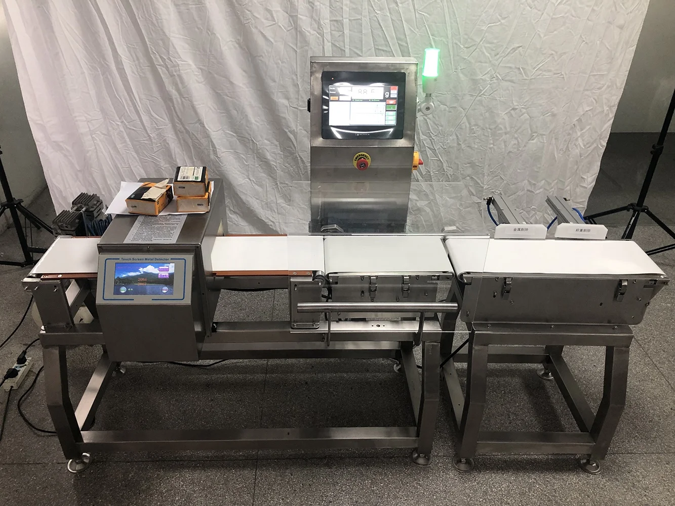 Automatic Check Weigher with Rejector System & Metal Detector