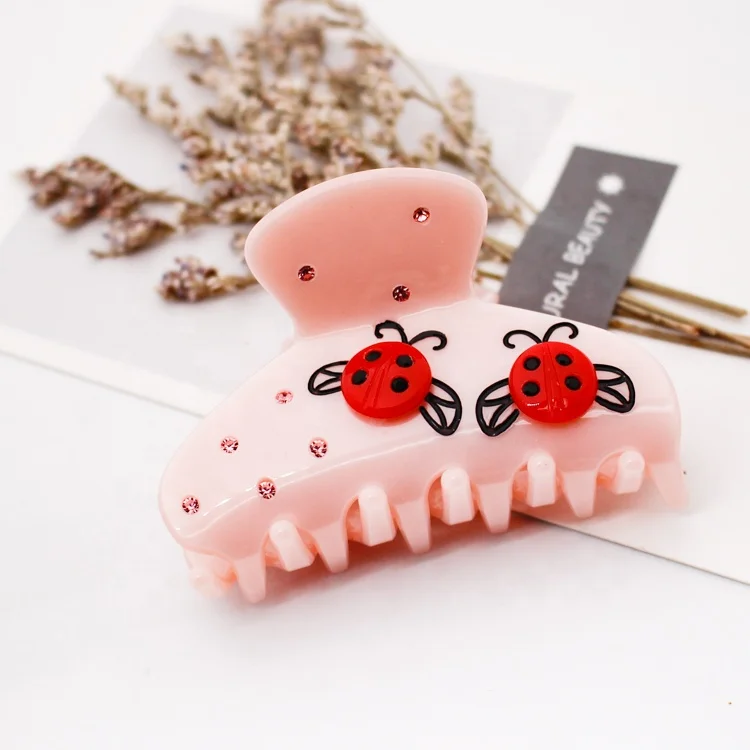 CANYUAN Cute Bee/pig Shaped Hair Claws Clamp Accessories pink Acetate ...