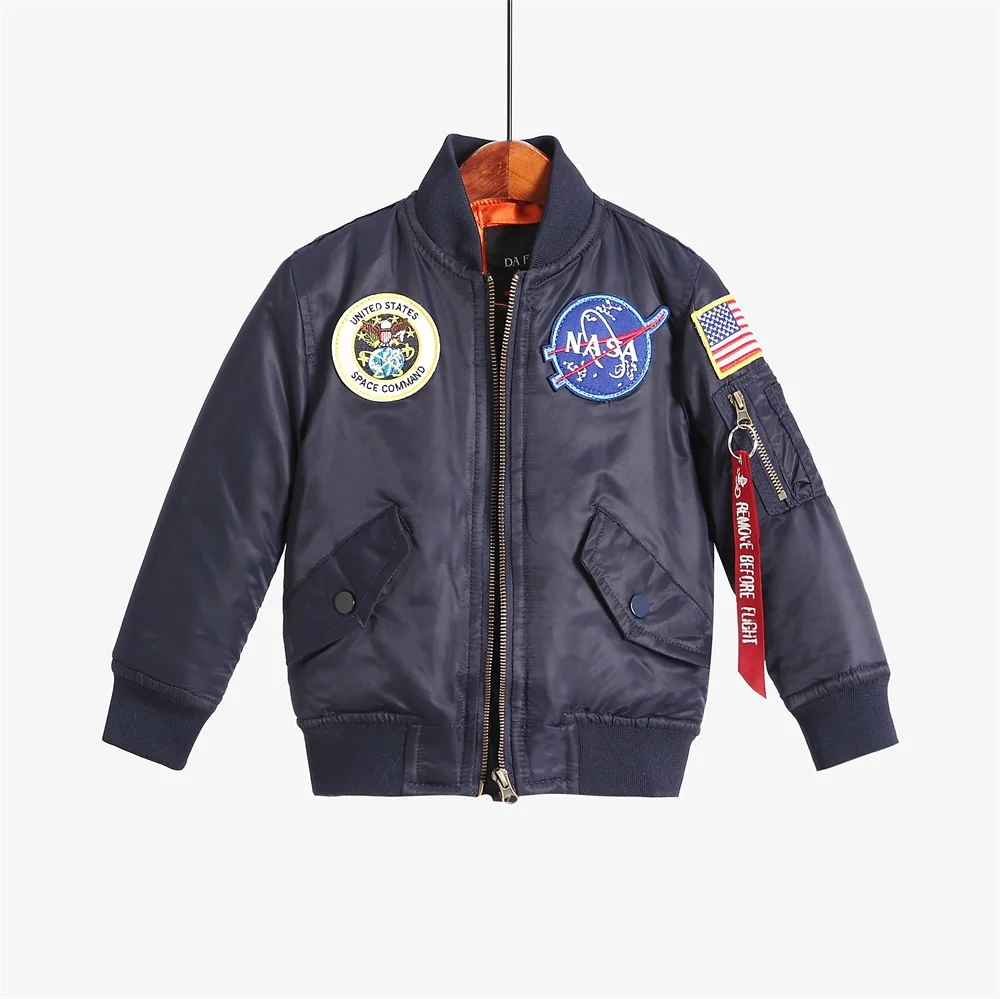 Wholesale Children Winter Nasa Flight Jacket,Patched Boy Bomber Jacket ...