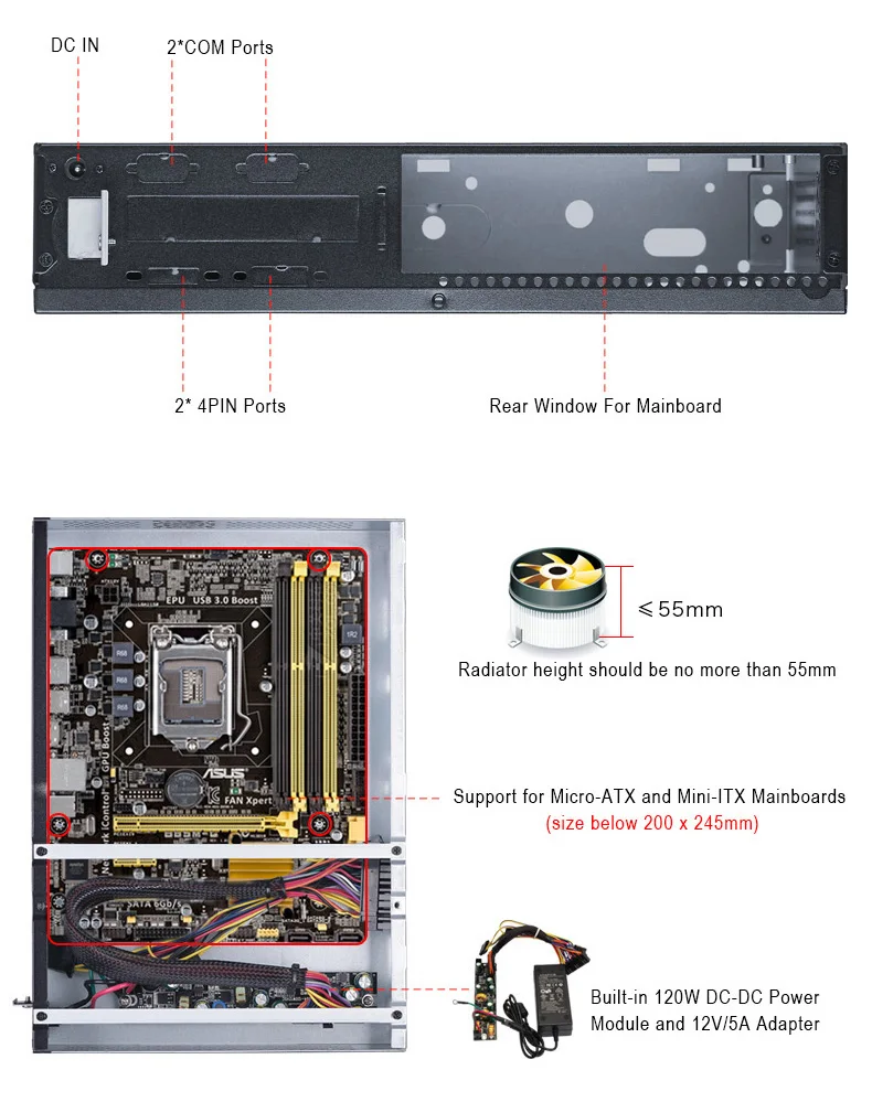 Home Theater Desktop Gaming Horizontal Computer Micro Atx Pc Case - Buy ...