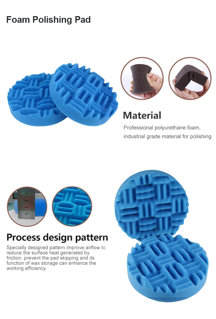 EVERTOOL Auto Detailing Pads DA Foam Finishing Disc Car Polishing Pads ...