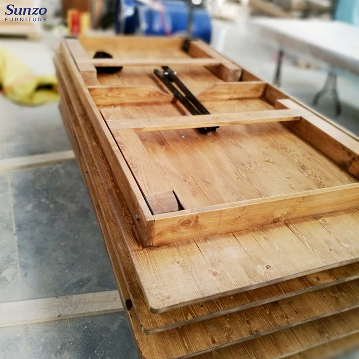 Pine Wood Folding Farm Table Rustic Wedding Event Dining Table - Buy ...