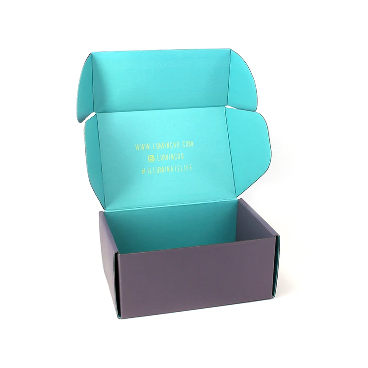 Recycled Packaging Blue Cardboard Custom Cosmetic Corrugated Shipping ...