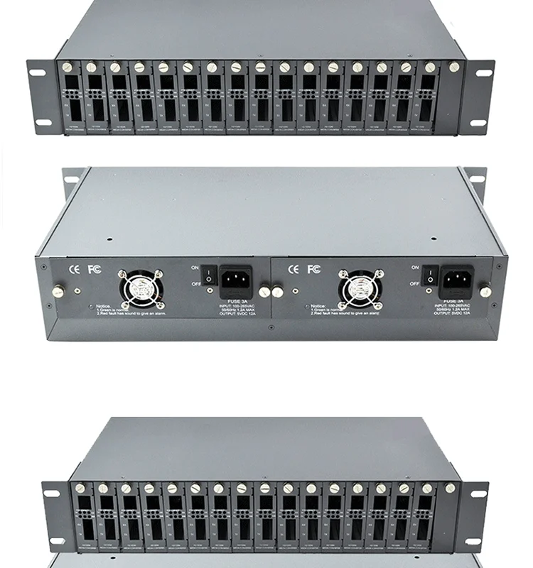 2u Rackmount Dual Power Chassis16 Ports Fiber Media Converter Rack ...