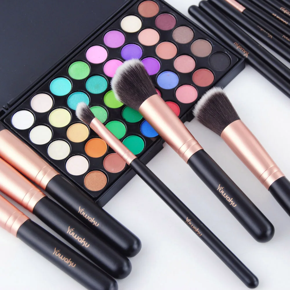 High Quality Mekup Brush Set 14pcs Rose Golden Mek Up Brushes - Buy ...