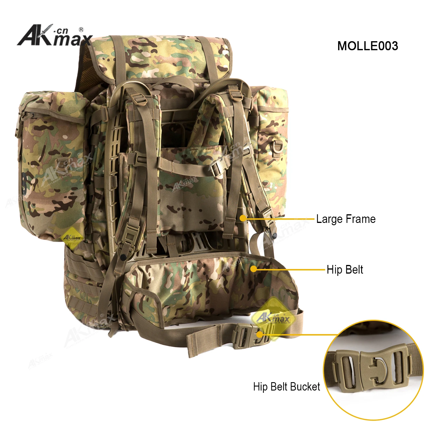 Akmax Military Molle Rucksack Assembly Tactical Multicam Backpack Army ...