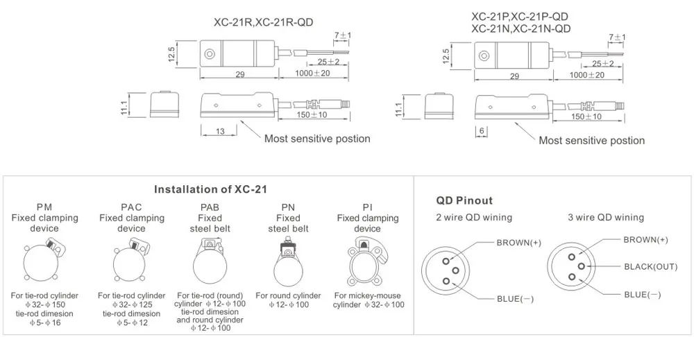 XC-21R Series Sensor Magnetism Switch for Air Cylinder Control