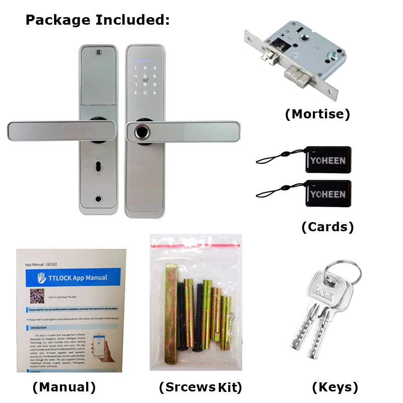 European Mortise Smart Door Lock Wifi Bluetooth App Electronic Keypad ...