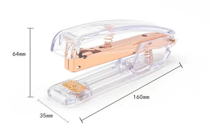 Clear Desktop Acrylic Gold Stapler Set with Tape Dispenser