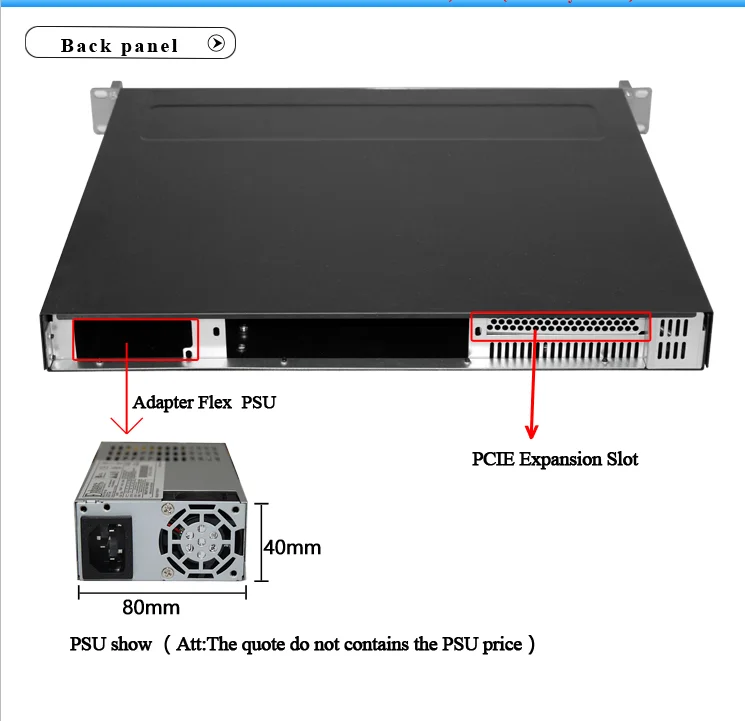 Mini ITX Rack Mount Server Case with LCD - 1U 19inch