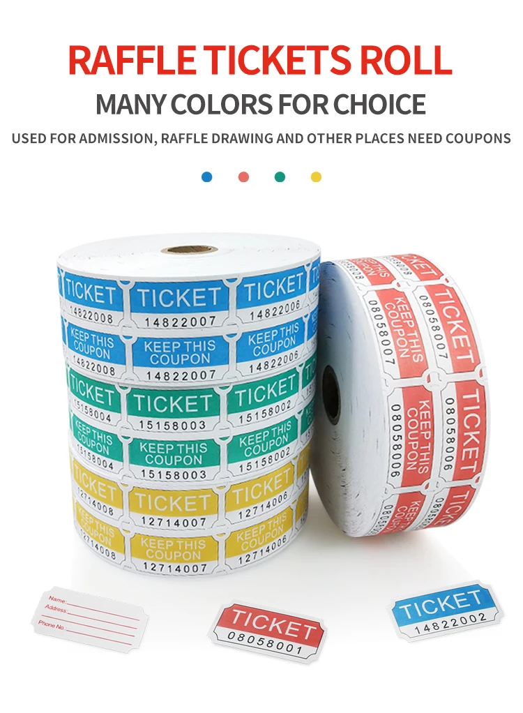 Custom Logo Raffle Ticket Drum - 1000 Set Tickets/roll