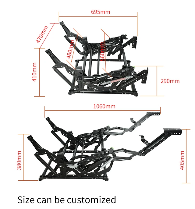 Manual Recliner Mechanism for Sofa Chair, Modern Hot Rolled Steel Frame ...
