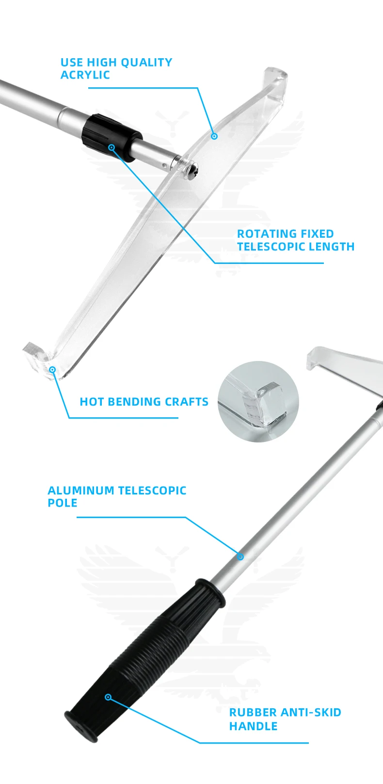 Yh Casino Roulette Chip Folding Rake 2-section Telescope Aluminum Poker ...