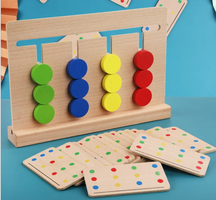 Hot Sale Wooden Wooden Toy Four Color Game Wooden Color Cognitive Toys ...