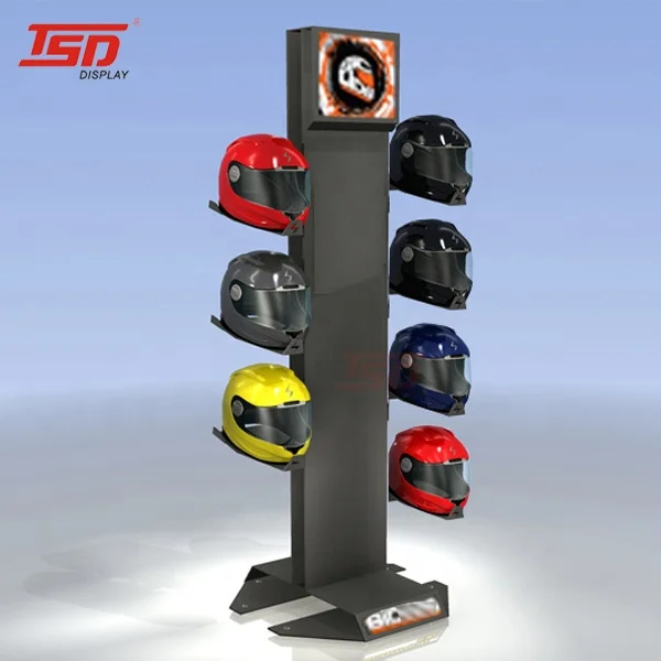 Shop Metal Helmets Display Rack - Motorcycle Helmet Shelf