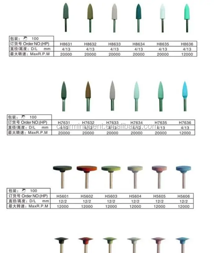Charming Dental Polishing Bur/silicon Rubber Polisher Bur For Technical ...