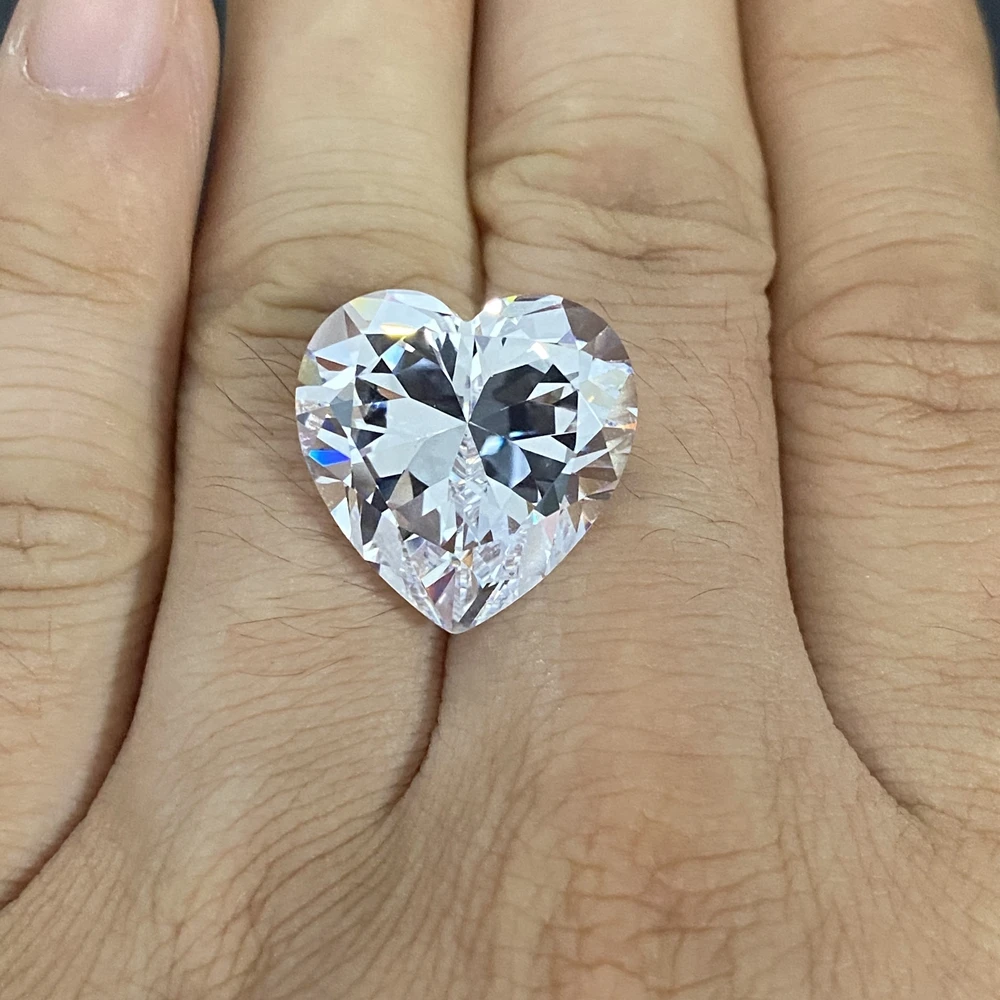 Hq Gems Hand Make Heart Cut Zirconia Stone Manufacturers White 5a Loose ...