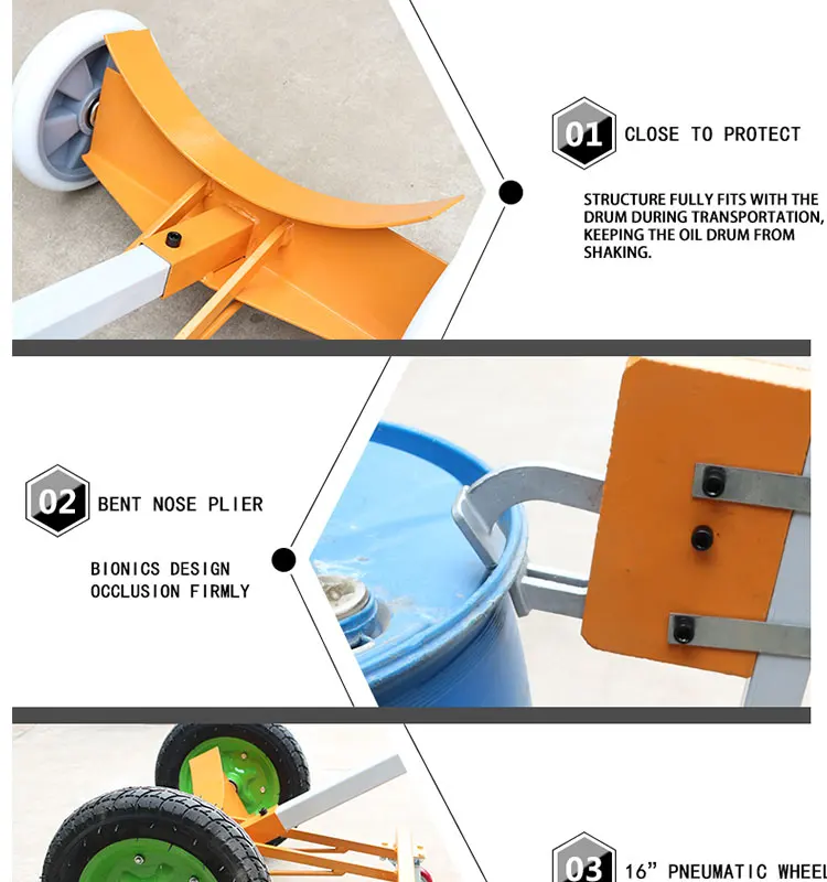 Eagle Grip Small Portable Hand Drum Truck With Big Rubber Tyrer Fuel ...