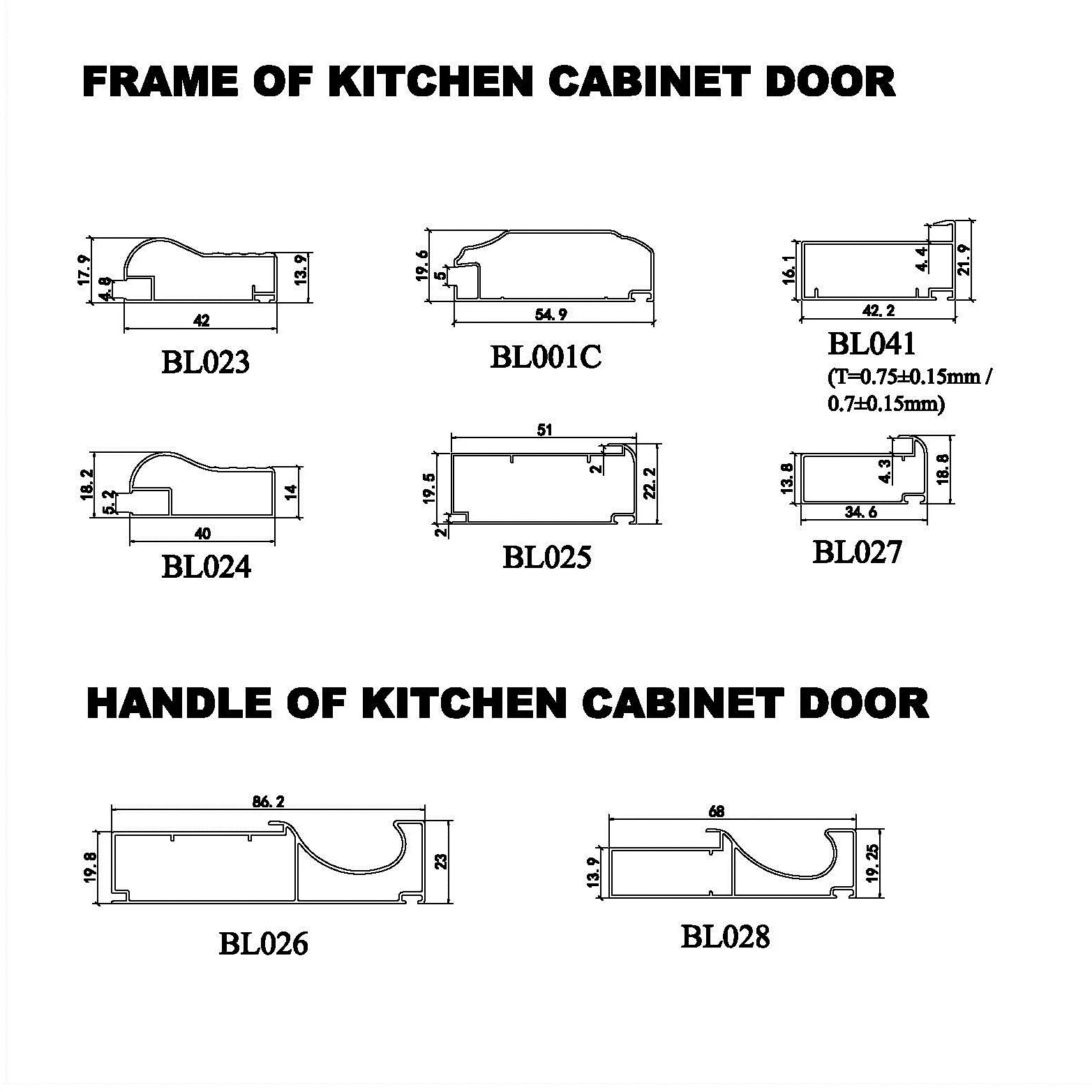 Aluminium Kitchen Cabinet Profile with ACP - PD/PENGDONG