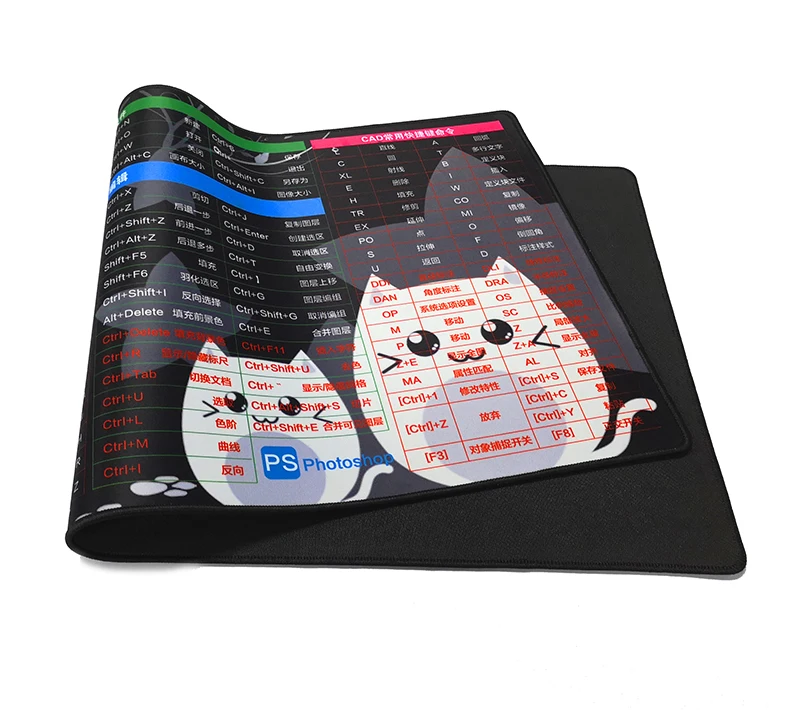 Heat Transfer Shortcut Key Rubber Mouse Pad Large Keyboard Mat Gaming ...