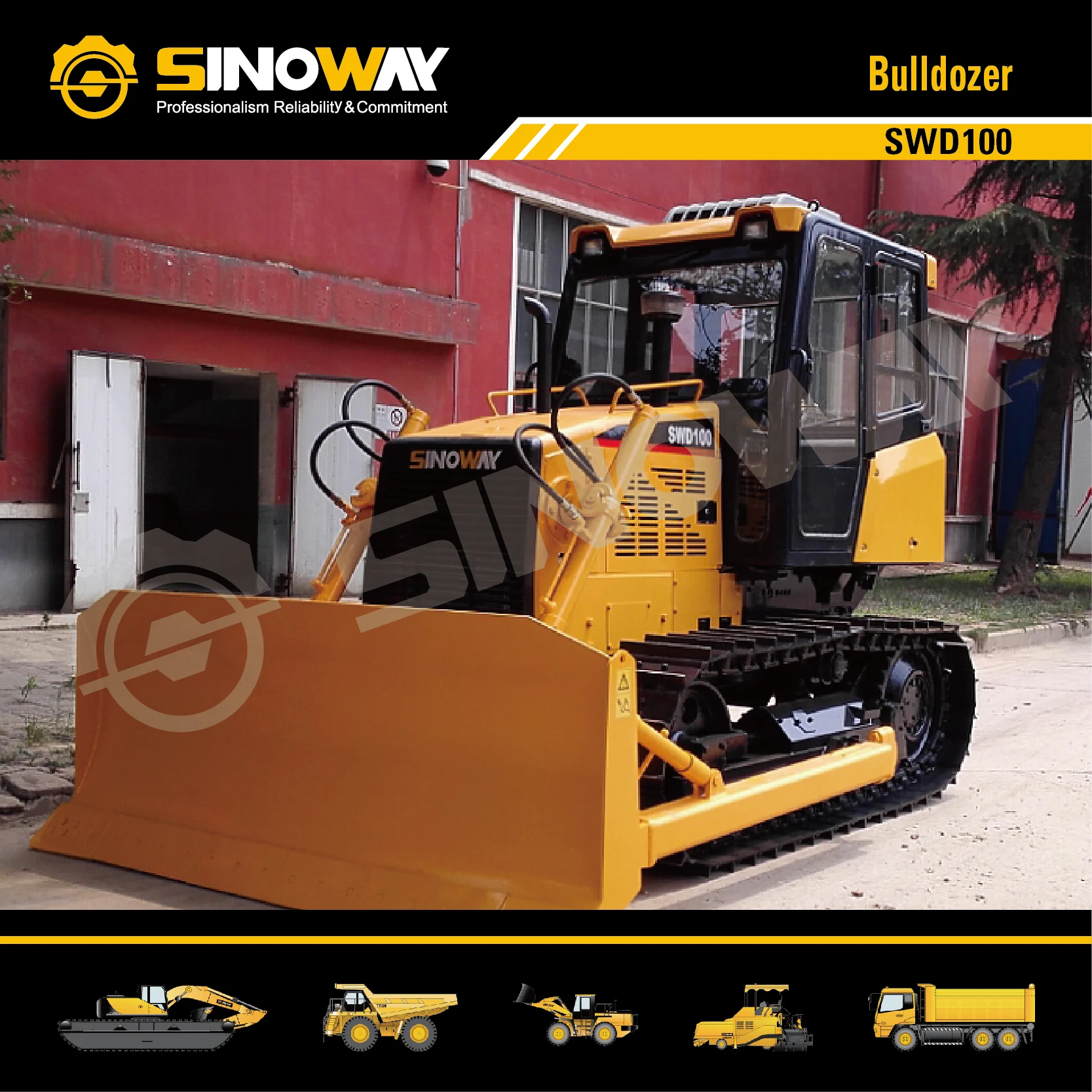 Sinoway 10ton Crawler Track Bulldozer 100hp Mini Crawler Tractors For ...
