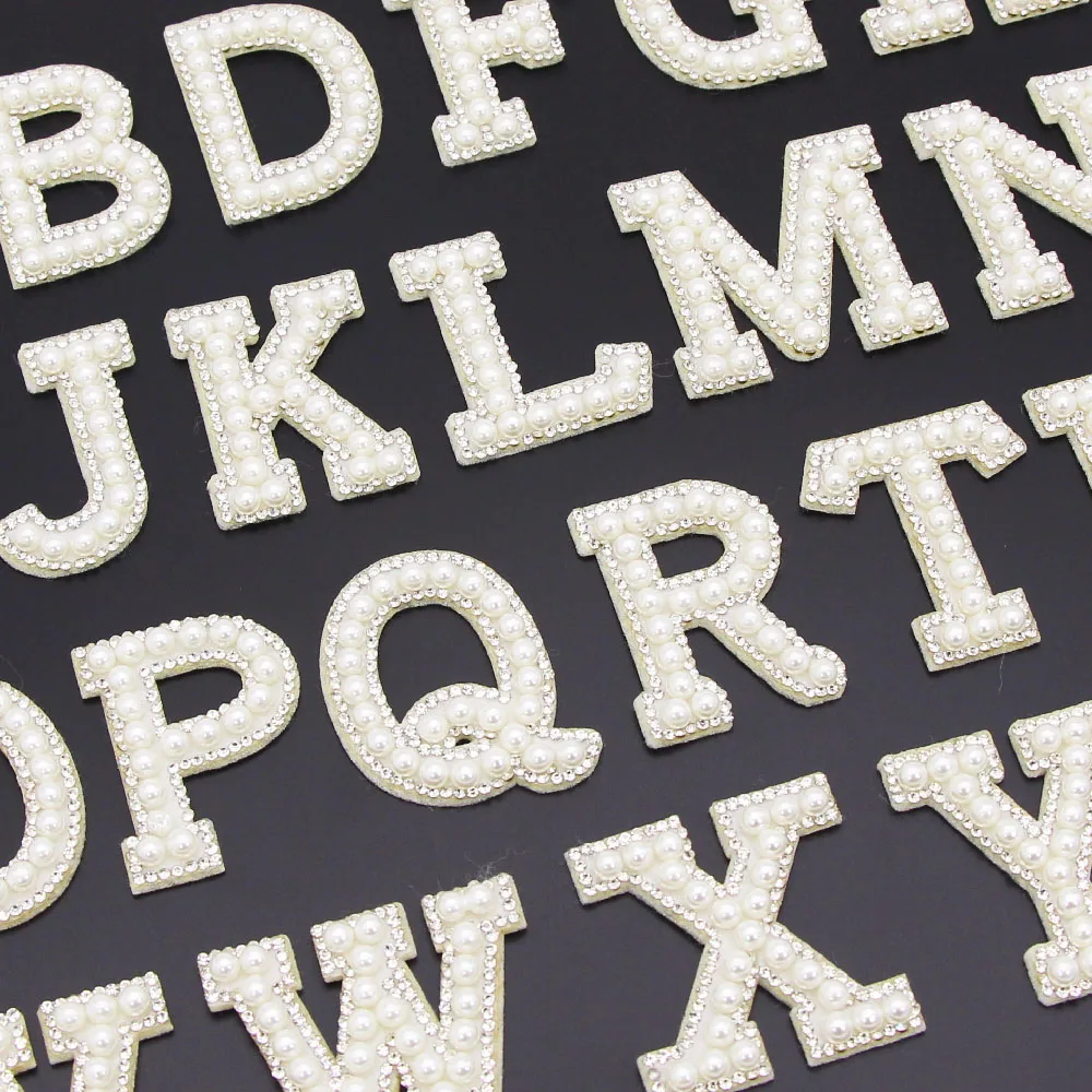 Free Sample Rhinestone English Alphabet Letter Mixed Embroidered Iron ...